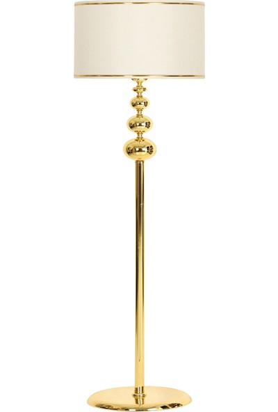 Vinner Vega Gold Kaplama Üçlü Küre Metal Lambader - Gold Şeritli Krem Vinner Vega Gold Kaplama Üçlü Küre Metal Lambader - Gold Şeritli Krem