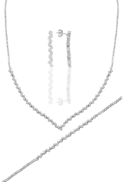 Söğütlü Silver Gümüş Beyaz Altın Rodyumlu Pırlanta Modeli Zirkon Taşlı Su Yolu Gümüş Takım. Söğütlü Silver Gümüş Beyaz Altın Rodyumlu Pırlanta Modeli Zirkon Taşlı Su Yolu Gümüş Takım.
