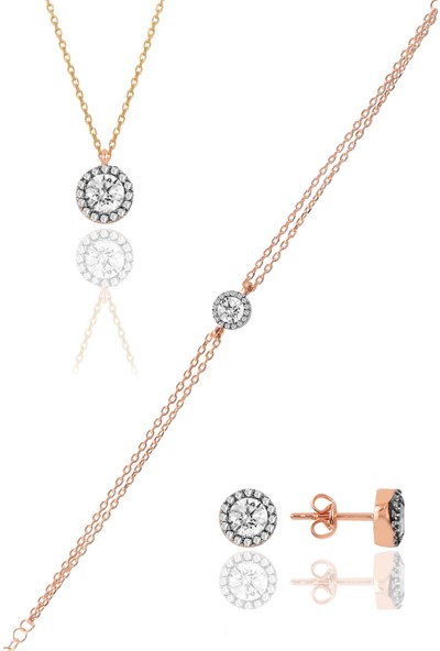 Söğütlü Silver Gümüş Elmas Montürlü Set