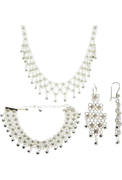 Söğütlü Silver Telkari Üç Sıra Kişniş Takım