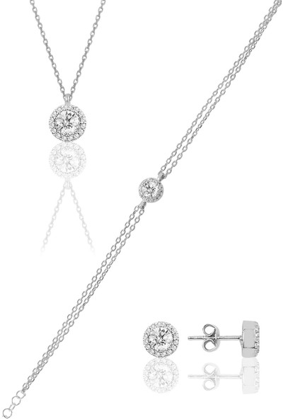 Söğütlü Silver Gümüş Pırlanta Modeli Set