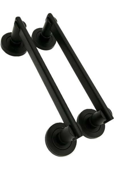 Güzel Metal Çankaya Rozetli Çiftli Mat Siyah Çekme Kol 20 cm - Sürgülü Kapı Kolu Güzel Metal Çankaya Rozetli Çiftli Mat Siyah Çekme Kol 20 cm - Sürgülü Kapı Kolu