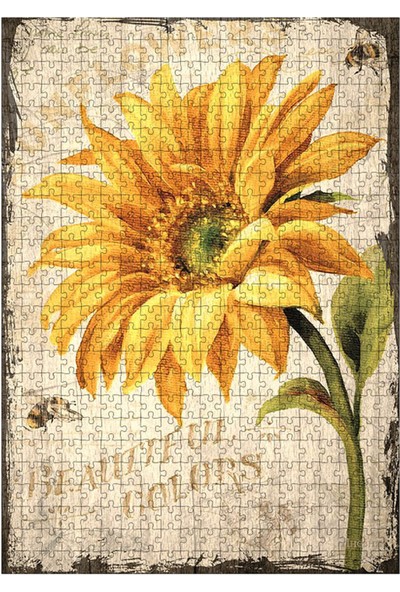 Tablomega Ahşap Puzzel Afişte Ayçiçek Kelebek 500 Parça 50*70 cm