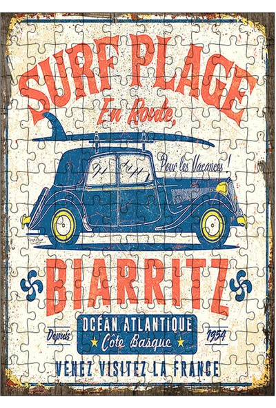 Tablomega Ahşap Puzzel Atlantik Okyanusunda Sörf Ilanı Afişi 120 Parça 25*35 cm