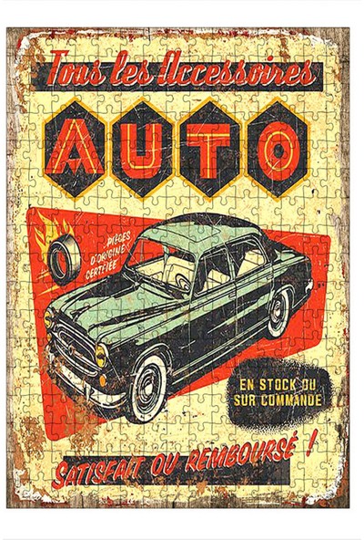 Tablomega Ahşap Puzzel Otomobil Satış Afişi 255 Parça 35*50 cm