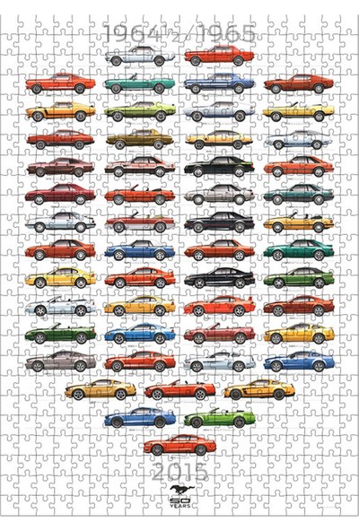 Tablomega Ahşap Puzzel Mustang Araba Tarihi 500 Parça 50*70 cm