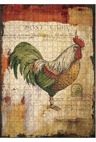 Tablomega Ahşap Puzzel Kart Postalda Yeşil Horoz 500 Parça 50*70 cm