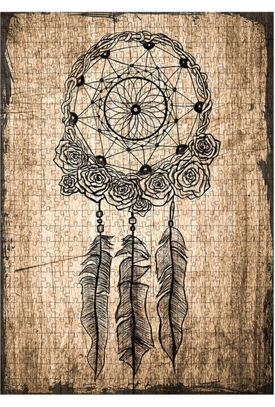 Tablomega Ahşap Puzzel Ahşap Zeminde Dream Cateher 500 Parça 50*70 cm