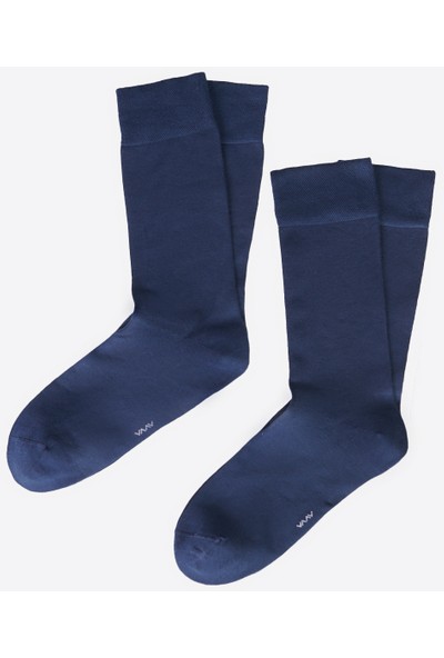 Avva Erkek Lacivert Düz Bambu Soket Çorap E008551