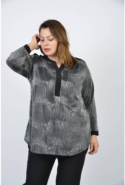 Lilas Xxl Büyük Beden Füme Renkli Likralı Simli V Yaka Abiye Bluz Lilas Xxl Büyük Beden Füme Renkli Likralı Simli V Yaka Abiye Bluz