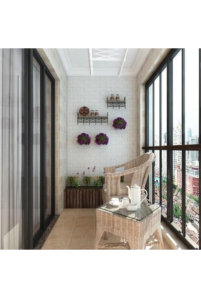 Renkli Duvarlar Beyaz Balkon Duvar Kaplama 6,5mm Kendinden Yapışkanlı Panel Renkli Duvarlar Beyaz Balkon Duvar Kaplama 6,5mm Kendinden Yapışkanlı Panel