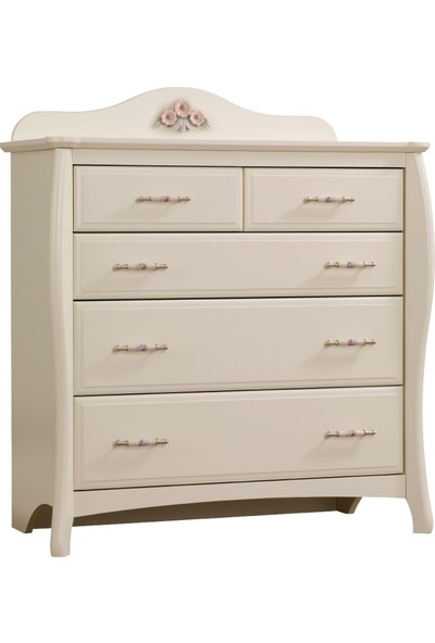 Meltem Prestij 5 Çekmeceli Ahşap Şifonyer (krem) Meltem Prestij 5 Çekmeceli Ahşap Şifonyer (krem)