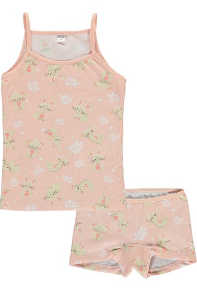 Civil Girls Kız Çocuk 2'li Iç Çamaşırı Takımı 2-10 Yaş Pudra