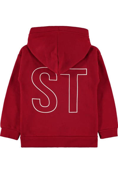 Tuffy Tufyy Erkek Çocuk Kapüşonlu Hırka 9-12 Yaş Kırmızı