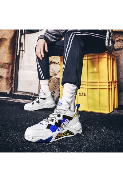 SITONG Beyaz Mavi Erkek Basketbol Ayakkabı Sneakers Sports Ayakkabı Kalın Sole (Yurt Dışından)