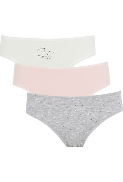 DeFacto Fall In Love 3lü Desenli Pamuklu Slip KÜLOT W6651AZ22SP