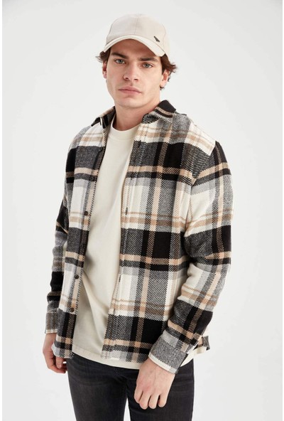 DeFacto Regular Fit Ekose Desenli Uzun Kollu Oduncu Gömlek X2400AZ22SP