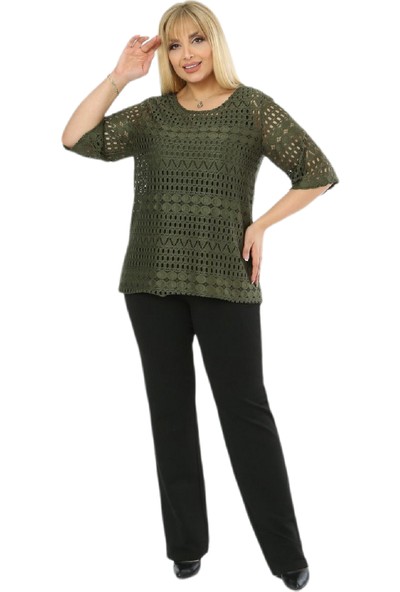 Günay Fierte Kadın Büyük Beden Bluz BK21344 Yuvarlak Yaka Dantel Yarım Kol Iç Askılı Atlet Takım Kırmızı Haki Lacivert Yeşil Mor Günay Fierte Kadın Büyük Beden Bluz BK21344 Yuvarlak Yaka Dantel Yarım Kol Iç Askılı Atlet Takım Kırmızı Haki Lacivert Yeşil Mor