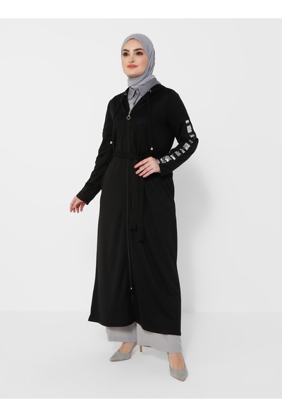 Tavin Kuşaklı Payet Detaylı Kap - Siyah - Tavin Tavin Kuşaklı Payet Detaylı Kap - Siyah - Tavin