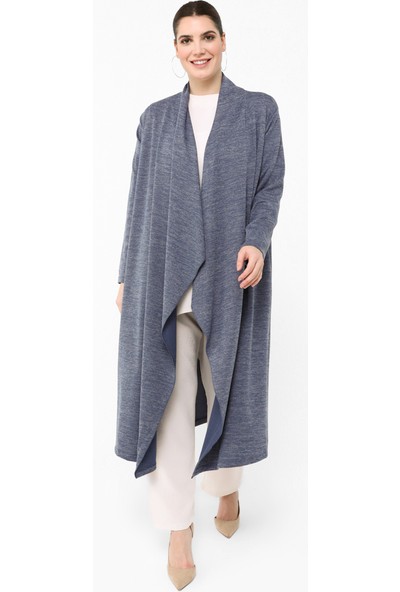 Alia Büyük Beden Triko Kap - Indigo - Alia