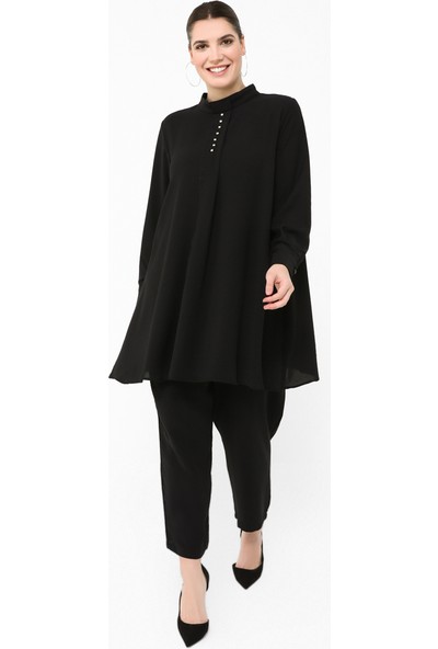 Alia Büyük Beden Tunik&pantolon Ikili Takım - Siyah - Alia