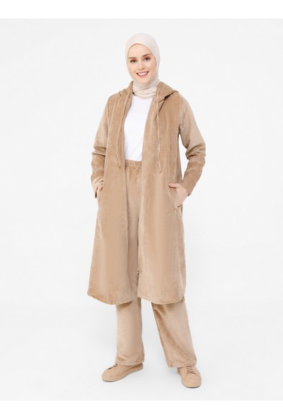 Benin Kadife Kap&pantolon Ikili Takım - Taş - Benin