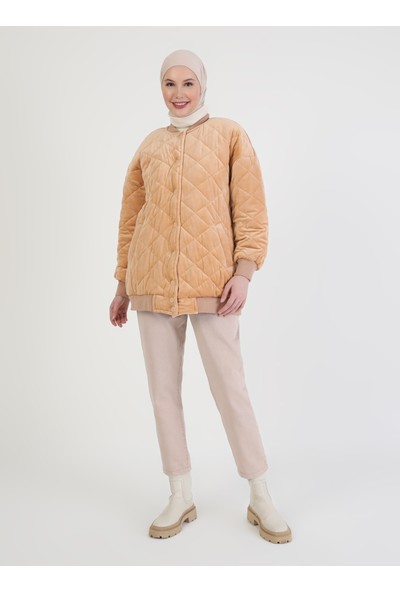 Loreen Çıtçıt Düğmeli Bomber Mont - Latte - Loreen Loreen Çıtçıt Düğmeli Bomber Mont - Latte - Loreen