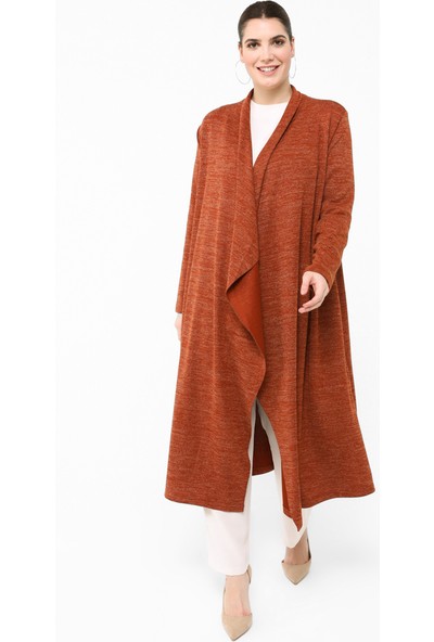 Alia Büyük Beden Triko Kap - Kiremit - Alia