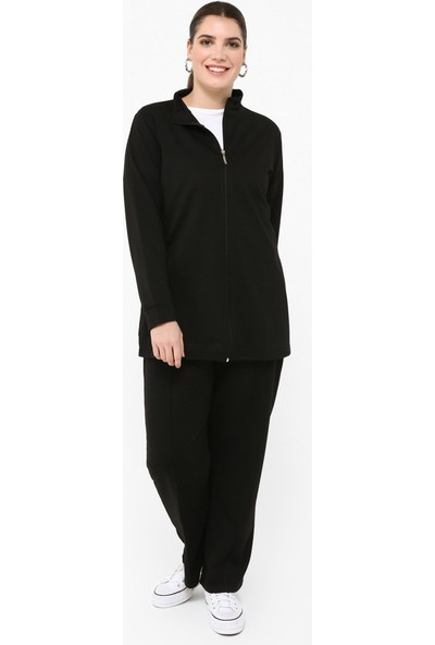 Alia Büyük Beden Tunik&pantolon Ikilitakım - Siyah - Alia