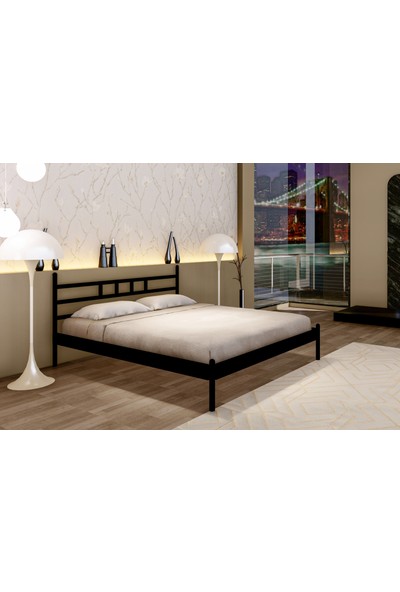 Gözde Mobilya Gm 226 Diego Çift Kişilik Karyola Siyah 140 x 190 cm
