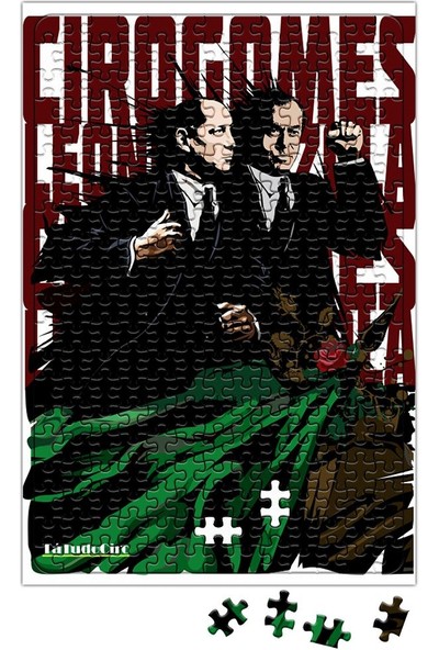 Baskı Dükkanı Ciro Gomes E Leonel Brizola Puzzle 240 Parça Yapboz