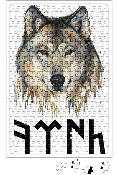 Baskı Dükkanı Göktürk Türk ve Kurt Puzzle 240 Parça Yapboz