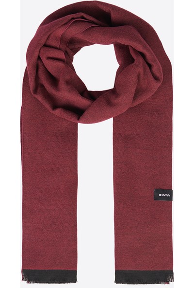 Avva Erkek Bordo Düz Çift Taraflı Şal A12Y9423