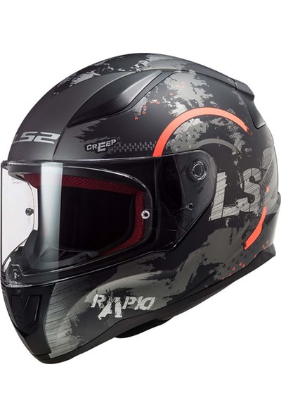 Ls2 Rapıd Cırcle Mat Tıtanıum-Turuncu Kask  Ls2 Rapıd Cırcle Mat Tıtanıum-Turuncu Kask