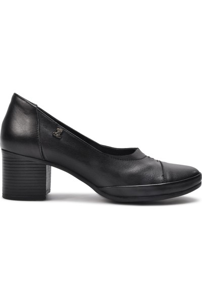 Venüs 1911901K Siyah Deri Kadın Topuklu Ayakkabı