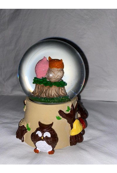 CD Baykuşlu Kendinden Kurmalı Kar Küresi