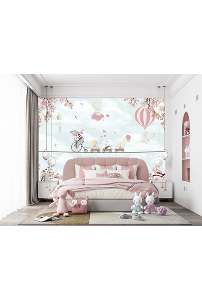 Adalı Dekor Hayvan Figürlü Çocuk Odası Duvar Kağıdı Adalı Dekor Hayvan Figürlü Çocuk Odası Duvar Kağıdı