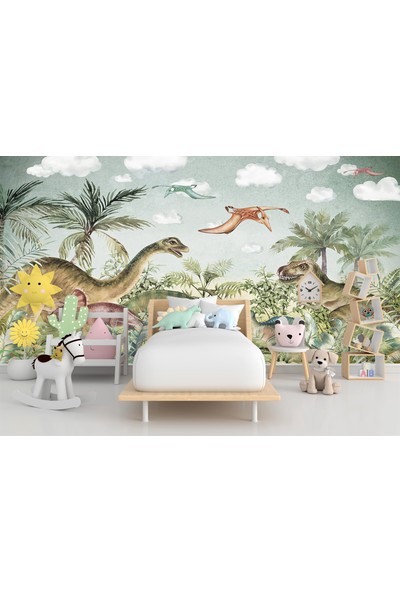 Adalı Dekor Çocuk Odası Dinazor Duvar Kağıdı