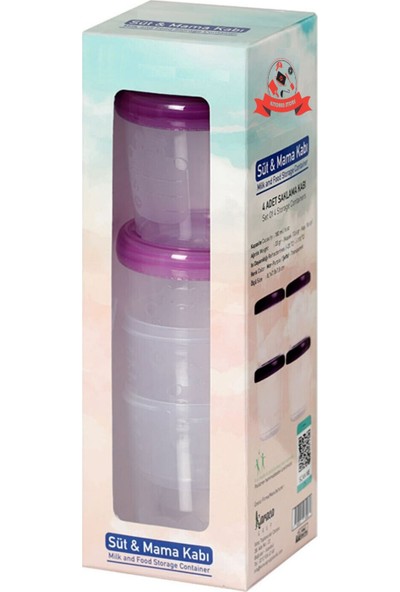 Katlı Toz Mama Kabı 4'lü 180 ml Anne Sütü ve Mama Saklama Kabı Renkli Kapaklı Katlı Toz Mama Kabı 4'lü 180 ml Anne Sütü ve Mama Saklama Kabı Renkli Kapaklı