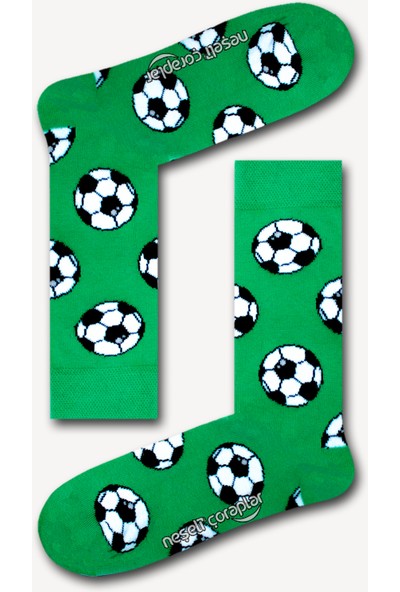 Yeşil Futbol Topu Renkli Erkek Çorap