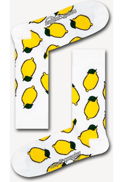Beyaz Limon Renkli Erkek Çorap Beyaz Limon Renkli Erkek Çorap
