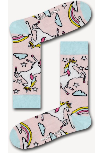Unicorn Renkli Kadın Çorap