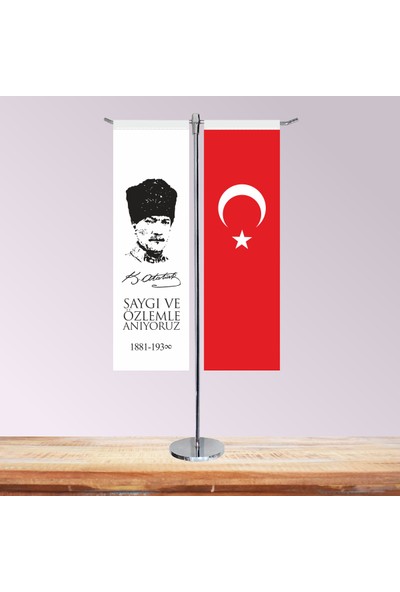 Özgüvenal 10 Kasım T Masa Bayrağı (Direkli)-7