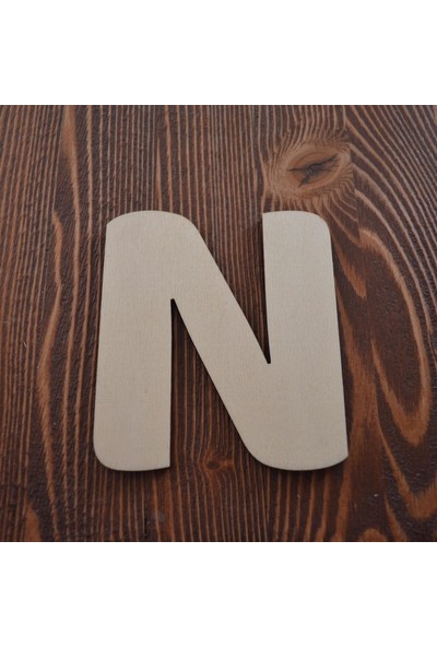 Bio Ahşap Boyanabilir Ahşap Büyük N Harfi