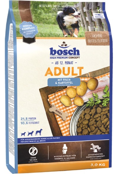 Bosch Adult Balıklı ve Patatesli Yetişkin Köpek Maması - 3 kg Bosch Adult Balıklı ve Patatesli Yetişkin Köpek Maması - 3 kg