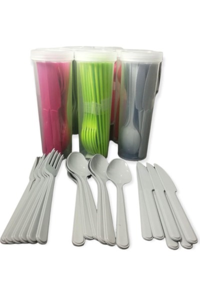 Decobe Çatal Bıçak Kaşık Kutulu Set Gri Decobe Çatal Bıçak Kaşık Kutulu Set Gri