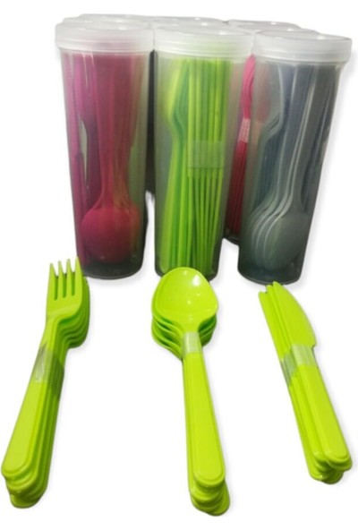 Decobe Çatal Bıçak Kaşık Kutulu Set Yeşil Decobe Çatal Bıçak Kaşık Kutulu Set Yeşil