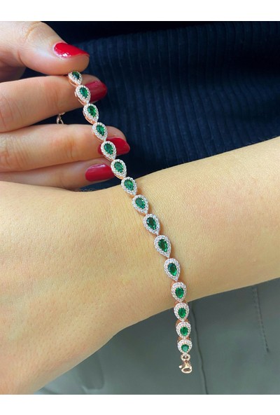 Best My Silver Kadın Gümüş Damla Taşlı Bileklik