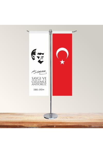Özgüvenal 10 Kasım T Masa Bayrağı (Direkli)-10
