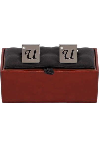 Zekupp Zekupp, Taşlı U Harfli Kol Düğmesi Nikel Zekupp Zekupp, Taşlı U Harfli Kol Düğmesi Nikel